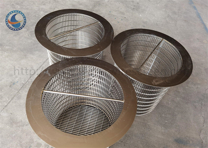 SS 304 Wedge Wire Filter Basket with Handle, 450mm